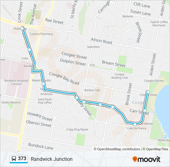373 Route: Schedules, Stops & Maps - Randwick Junction (Updated)