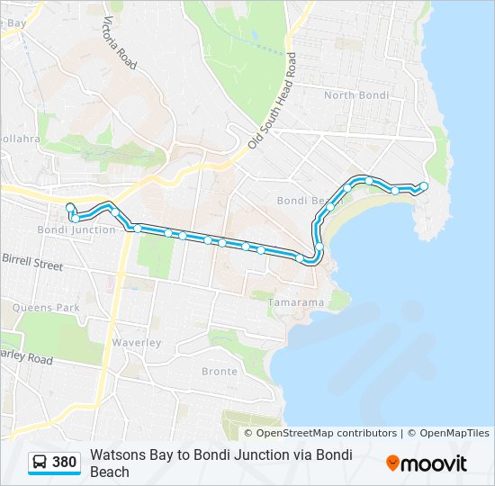 380 Route: Schedules, Stops & Maps - Bondi Jct. Interchange (Updated)