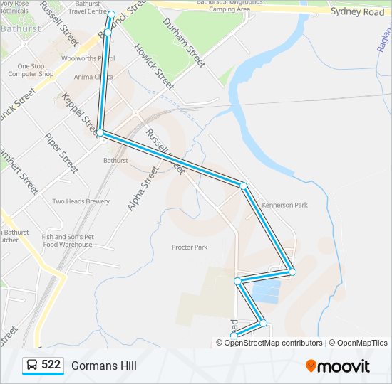 522 Route: Schedules, Stops & Maps - Gormans Hill (Updated)