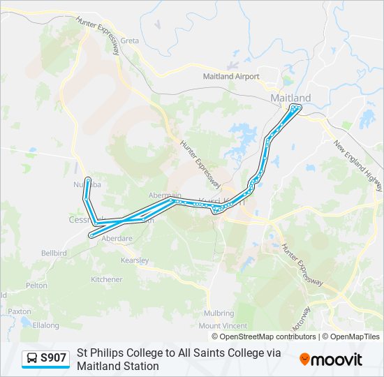 s907 Route: Schedules, Stops & Maps - Cessnock (Updated)