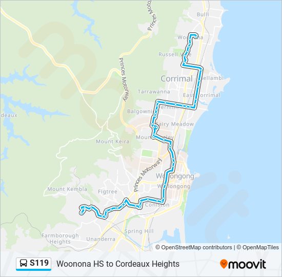 s119 Route: Schedules, Stops & Maps - Woonona HS (Updated)
