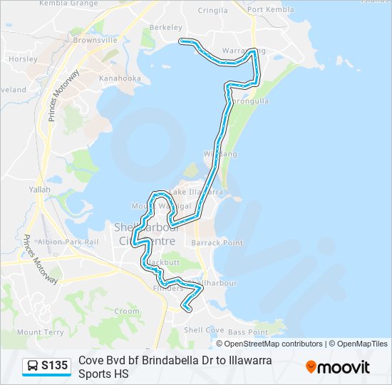 s135 Route: Schedules, Stops & Maps - Shell Cove (Updated)