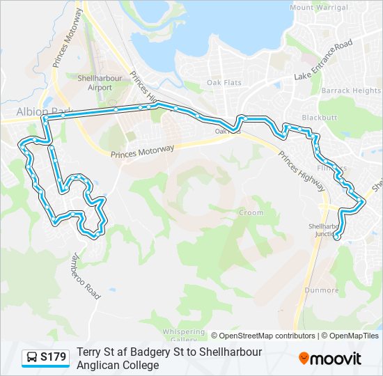 s179 Route: Schedules, Stops & Maps - Shellharbour Anglican (Updated)