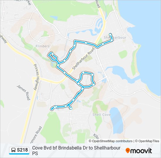 s218 Route: Schedules, Stops & Maps - Shellharbour PS (Updated)