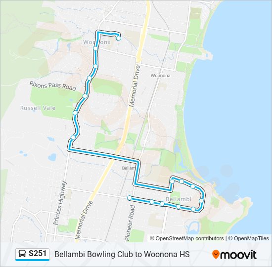 s251 Route: Schedules, Stops & Maps - Woonona HS (Updated)