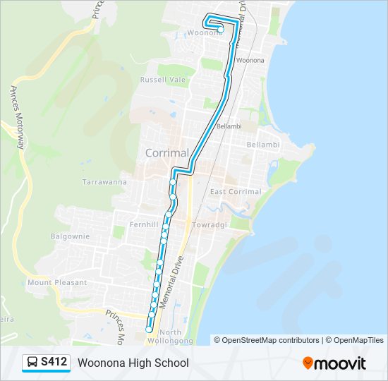 s412 Route: Schedules, Stops & Maps - Woonona High School (Updated)