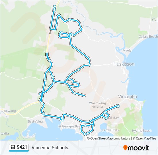s421 Route: Schedules, Stops & Maps - Vincentia Schools (Updated)