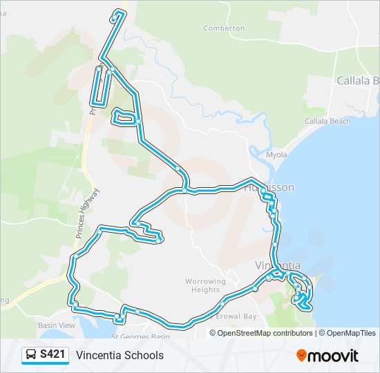 s421 Route: Schedules, Stops & Maps - Vincentia Schools (Updated)