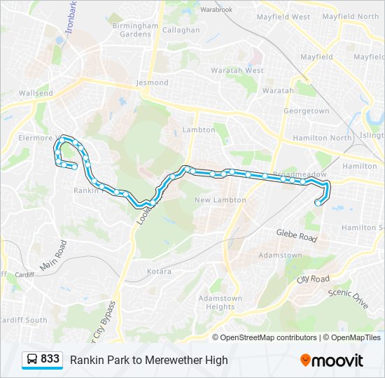 833 Route Schedules Stops Maps Merewether HS Updated 