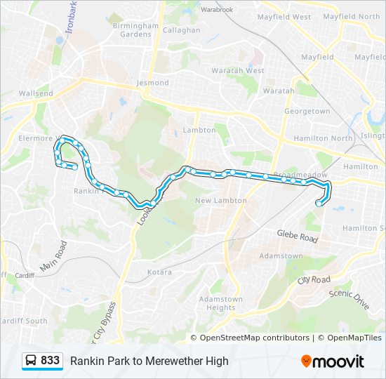 833 Route: Schedules, Stops & Maps - Merewether HS (Updated)