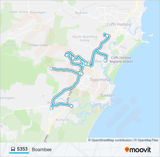 s353 Route: Schedules, Stops & Maps - Boambee (Updated)