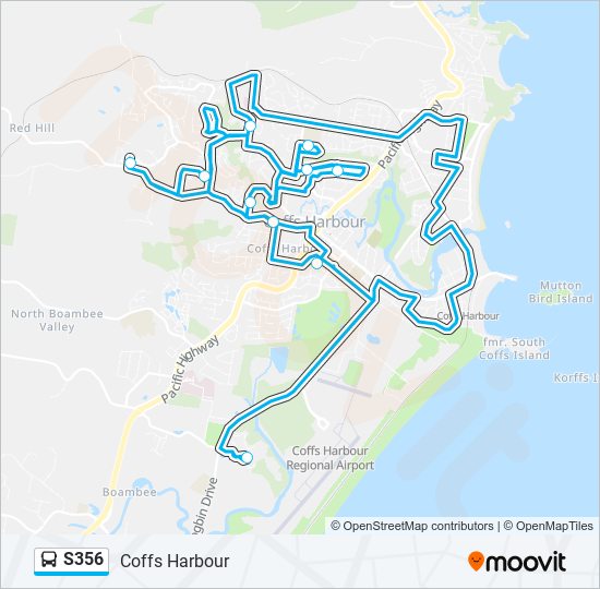 s356 Route: Schedules, Stops & Maps - Coffs Harbour (Updated)