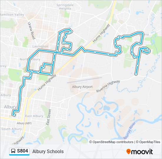 s804 Route: Schedules, Stops & Maps - Albury Schools (Updated)