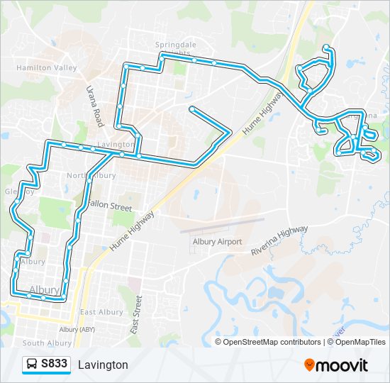 s833 Route: Schedules, Stops & Maps - Lavington (Updated)