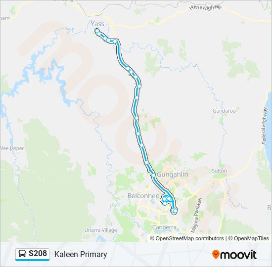 s208 Route: Schedules, Stops & Maps - Kaleen Primary (Updated)