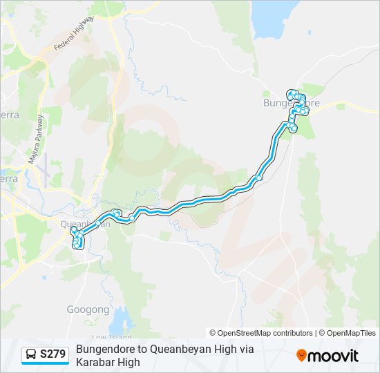 s279 Route: Schedules, Stops & Maps - Queanbeyan HS (Updated)