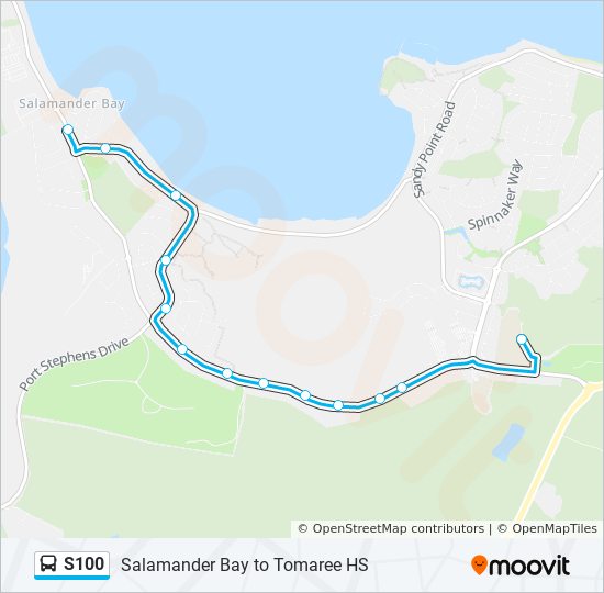 s100 Route: Schedules, Stops & Maps - Tomaree High School (Updated)