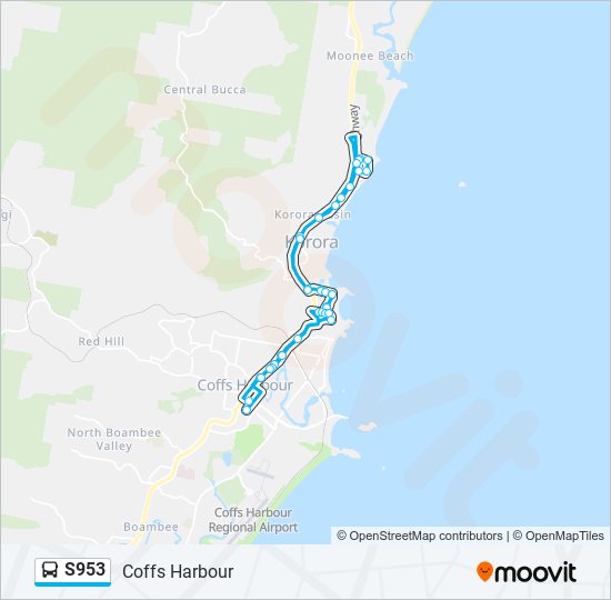 s953 Route: Schedules, Stops & Maps - Coffs Harbour (Updated)