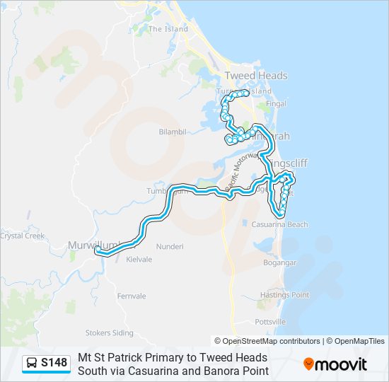 s148 Route: Schedules, Stops & Maps - Tweed Heads South (Updated)