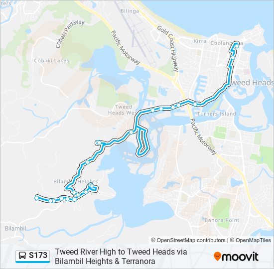 s173 Route: Schedules, Stops & Maps - Bilambil Heights (Updated)