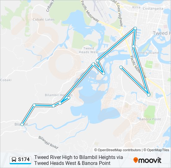 s174 Route: Schedules, Stops & Maps - Bilambil Height (Updated)