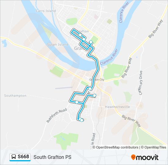 s668 Route: Schedules, Stops & Maps - South Grafton PS (Updated)