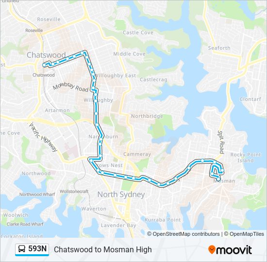 593n Route: Schedules, Stops & Maps - Mosman High (Updated)