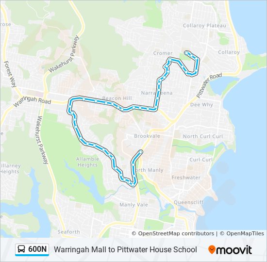 600n Route: Schedules, Stops & Maps - Warringah Mall (Updated)