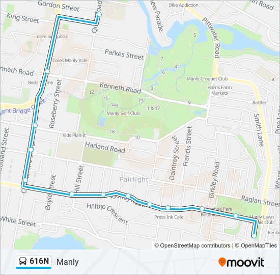 616n Route: Schedules, Stops & Maps - Manly (Updated)