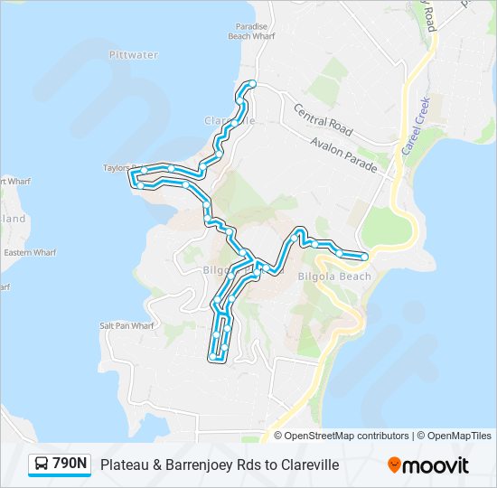 790n Route: Schedules, Stops & Maps - Clareville Hudson Pde (Updated)