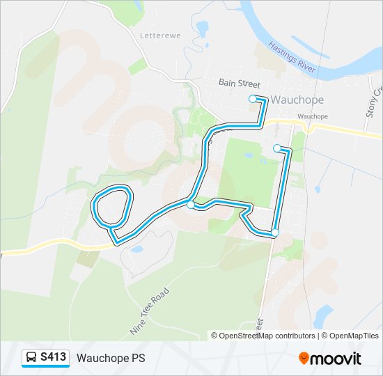 s413 Route: Schedules, Stops & Maps - Wauchope PS (Updated)