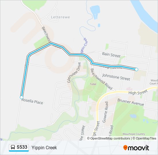 Línea s533: horarios, paradas y mapas - Yippin Creek (Actualizado)