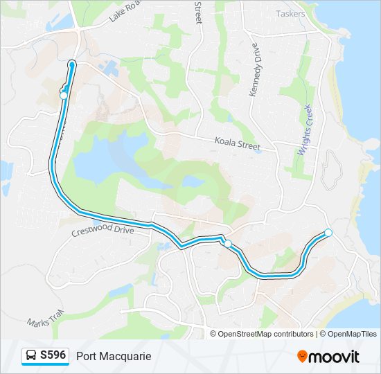 s596 Route: Schedules, Stops & Maps - Port Macquarie (Updated)