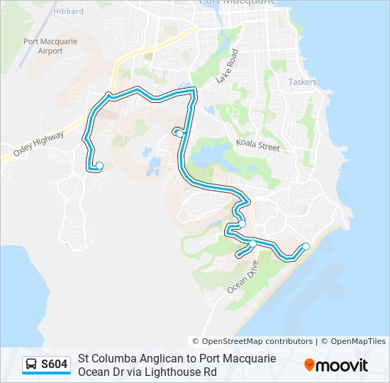 s604 Route: Schedules, Stops & Maps - Port Macquarie (Updated)