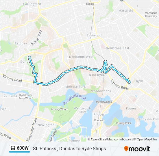 600w Route: Schedules, Stops & Maps - Ryde (Updated)