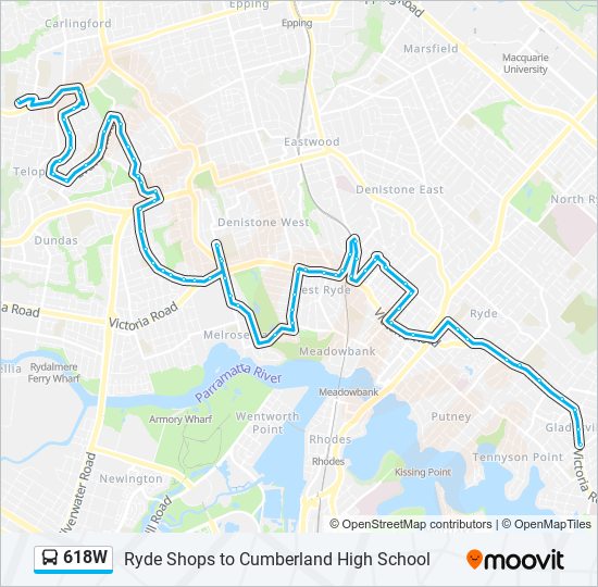 618w Route: Schedules, Stops & Maps - Gladesville (Updated)