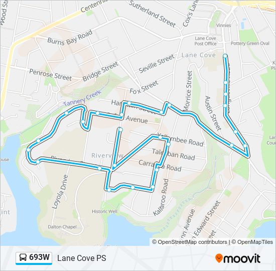 693w Route: Schedules, Stops & Maps - Lane Cove PS (Updated)
