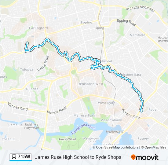 715w Route: Schedules, Stops & Maps - Ryde (Updated)
