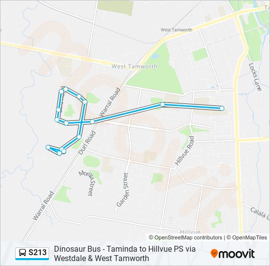 s213 Route: Schedules, Stops & Maps - West Tamworth (Updated)