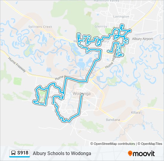 s918 Route: Schedules, Stops & Maps - Wodonga (Updated)