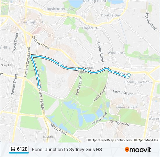 612e Route: Schedules, Stops & Maps - Bondi Junction (Updated)
