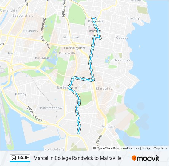 653e Route: Schedules, Stops & Maps - Matraville (Updated)
