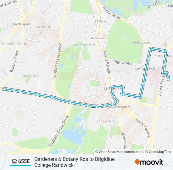 655e Route: Schedules, Stops & Maps - Mascot-Gardeners Rd (Updated)