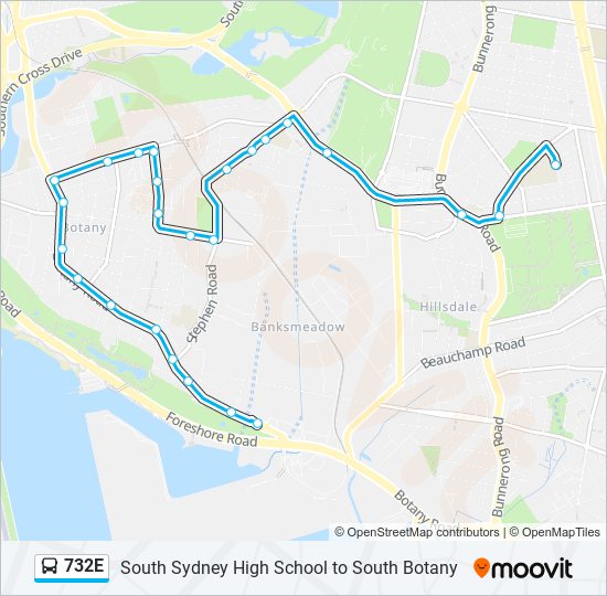 732e Route: Schedules, Stops & Maps - Banksmeadow (Updated)