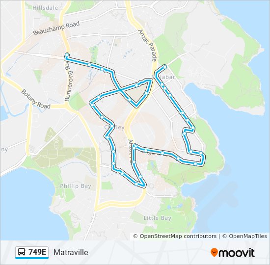 749e Route: Schedules, Stops & Maps - Matraville (Updated)