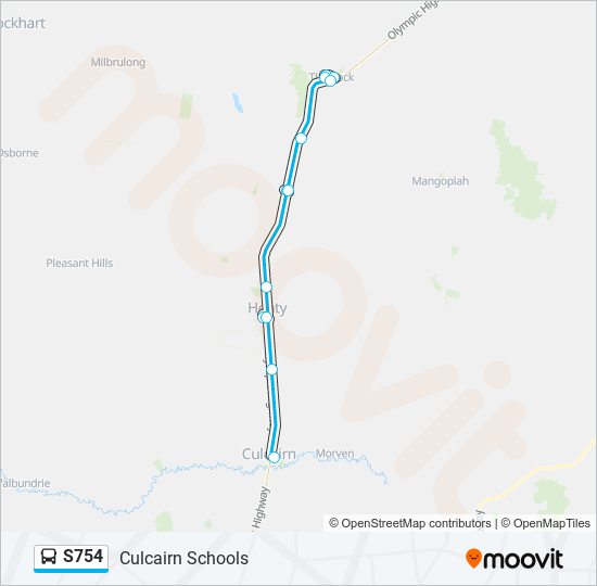 s754 Route: Schedules, Stops & Maps - Culcairn Schools (Updated)