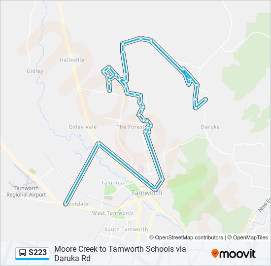 s223 Route: Schedules, Stops & Maps - Tamworth Schools (Updated)