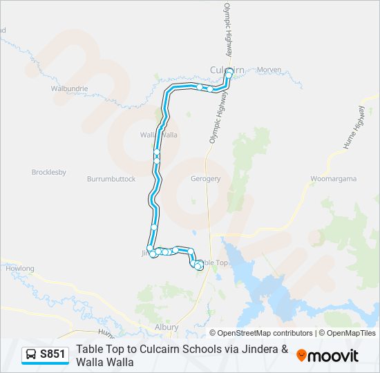 s851 Route: Schedules, Stops & Maps - Culcairn Public Schoo (Updated)
