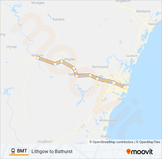 bmt Route: Schedules, Stops & Maps - Bathurst via Parramatta (Updated)