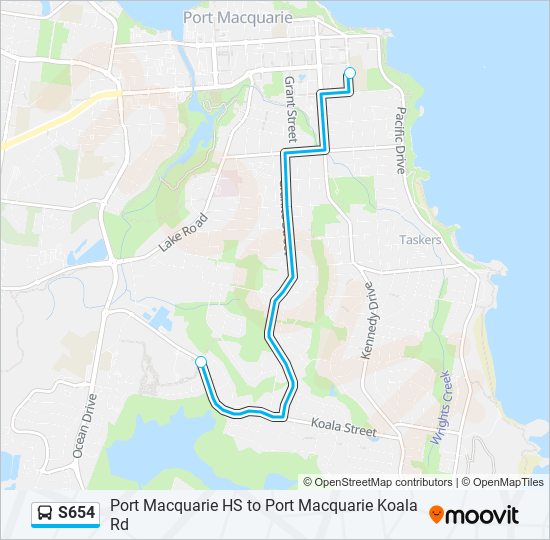 s654 Route: Schedules, Stops & Maps - Port Macquarie (Updated)